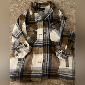 Zara | Tops | Zara Oversized Shacket Brown Plaid | Poshmark